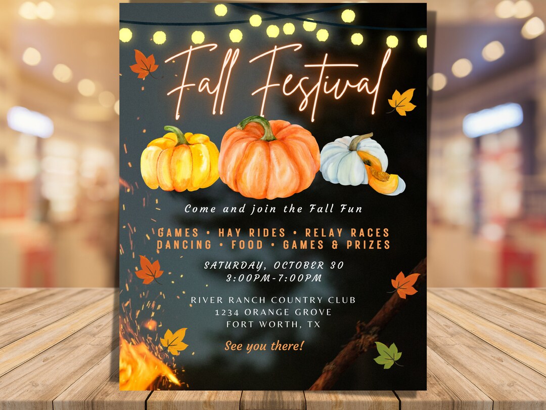 Fall Harvest Party | Fall Event Flyer | Fall Festival Flyer | Community ...