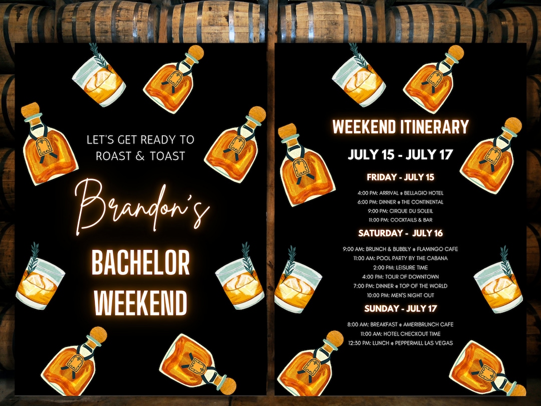 Bachelor Weekend Itinerary | Bachelor Party Itinerary | Weekend ...