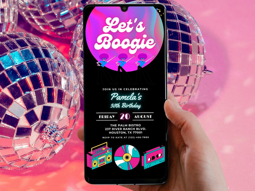 Disco Birthday Video | Electronic Birthday | Disco Ball Invite | Disco ...