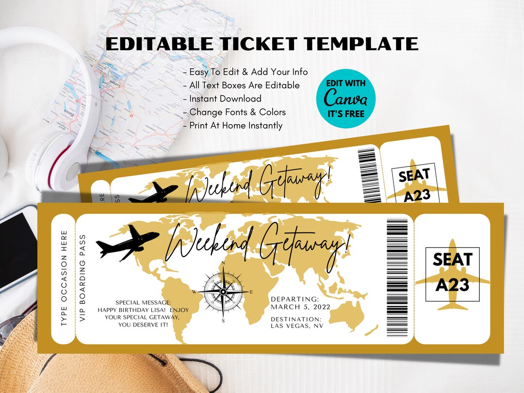 Fake Plane Ticket | Boarding Ticket | Fake Ticket | Ticket Gift ...
