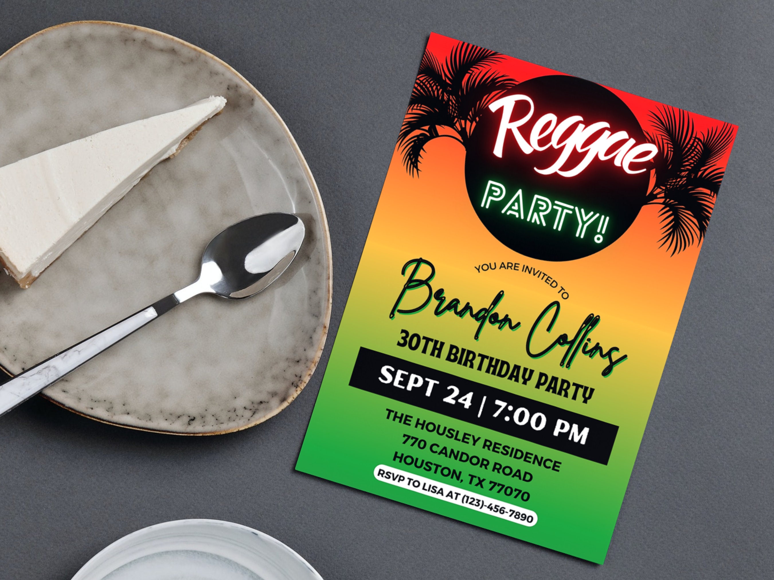 Reggae Birthday Invitation Reggae Party Invite Jamaica - Etsy