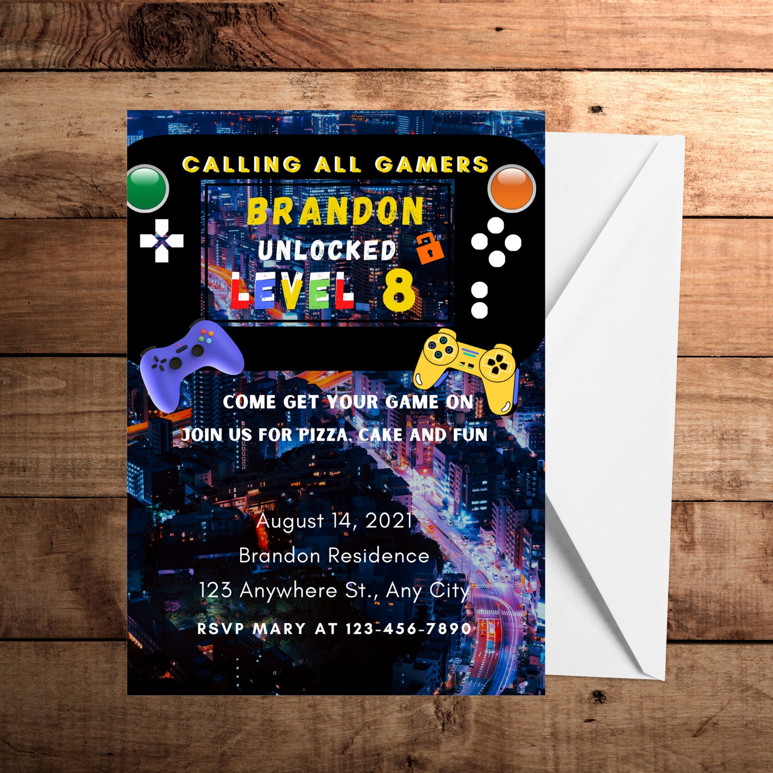 Editable Gamer Birthday Invitation Gamer Invitations Digital | Etsy