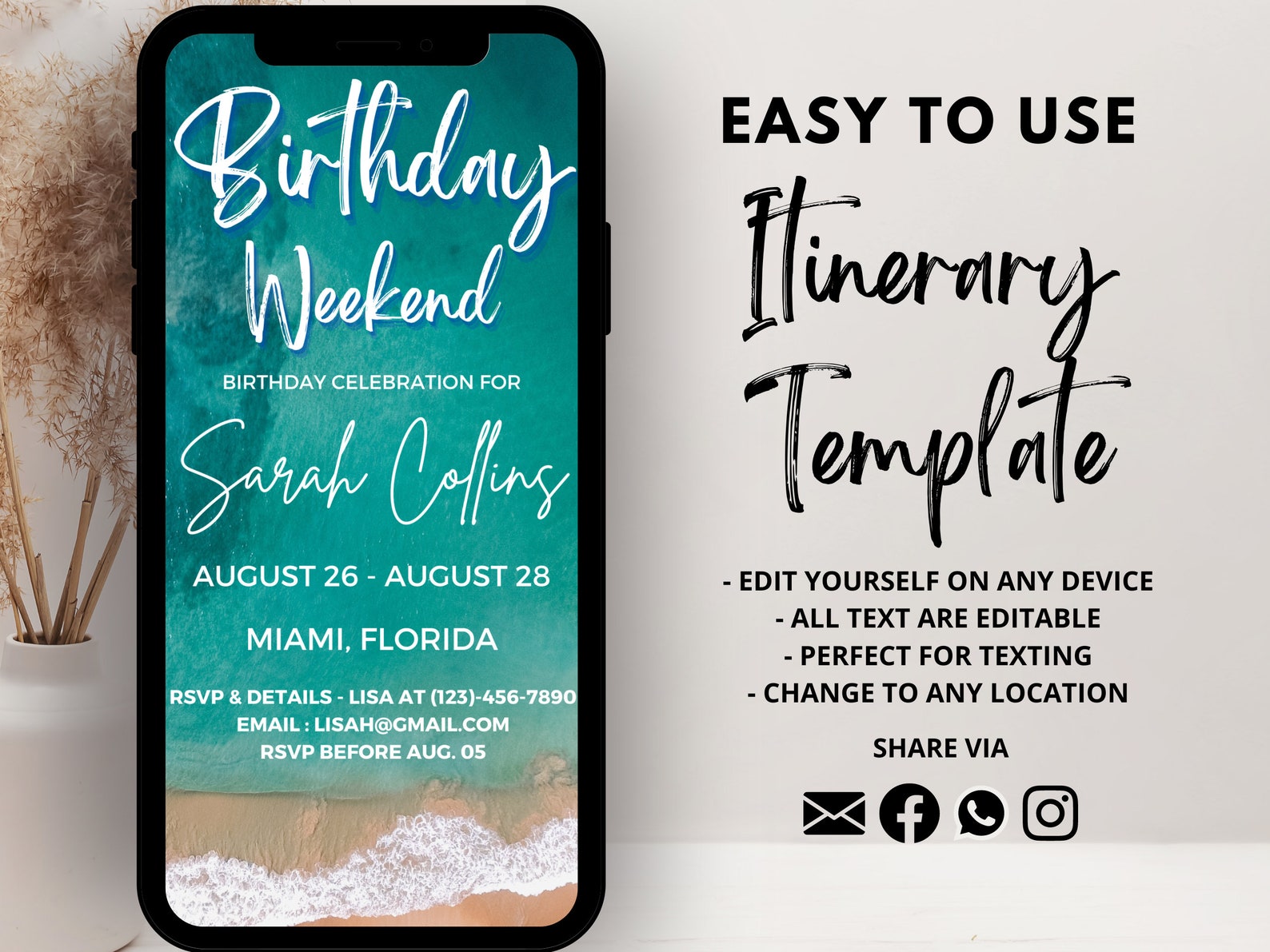 Birthday Itinerary Weekend Itinerary Birthday Weekend - Etsy