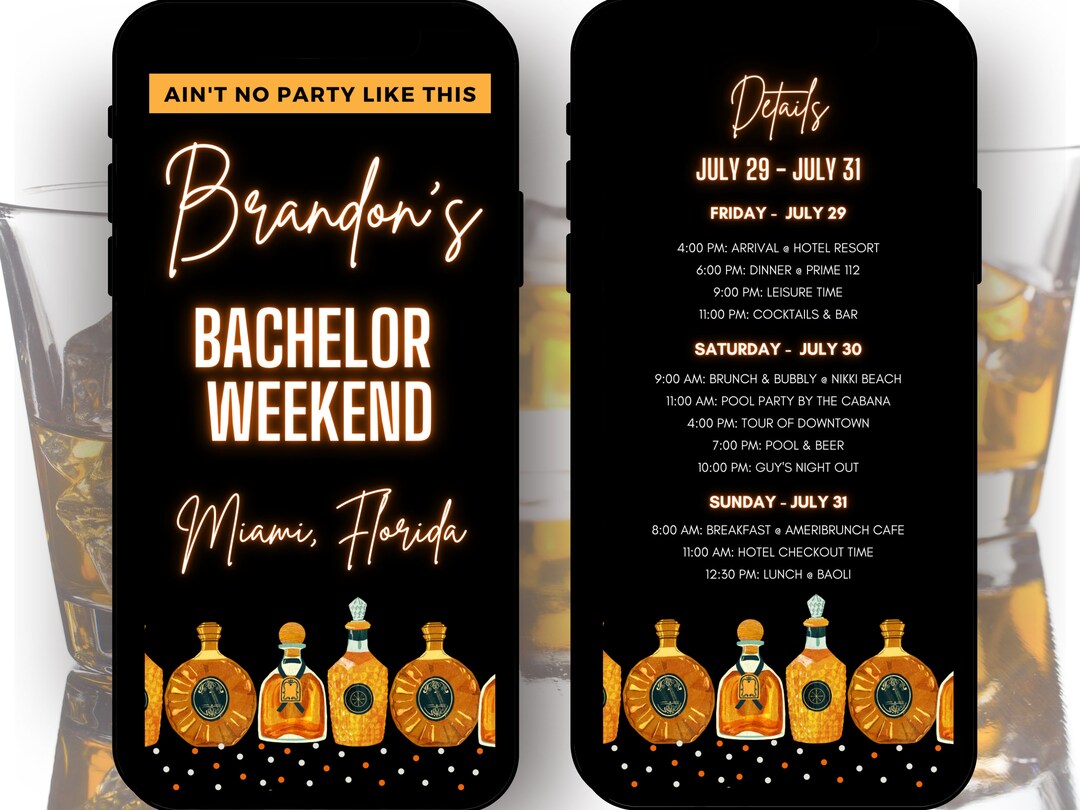 Bachelor Weekend Itinerary | Bachelor Party Itinerary | Weekend ...