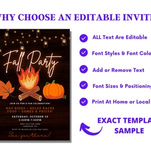 Fall Harvest Party | Fall Event Flyer | Fall Block Party Flyer | Fall ...
