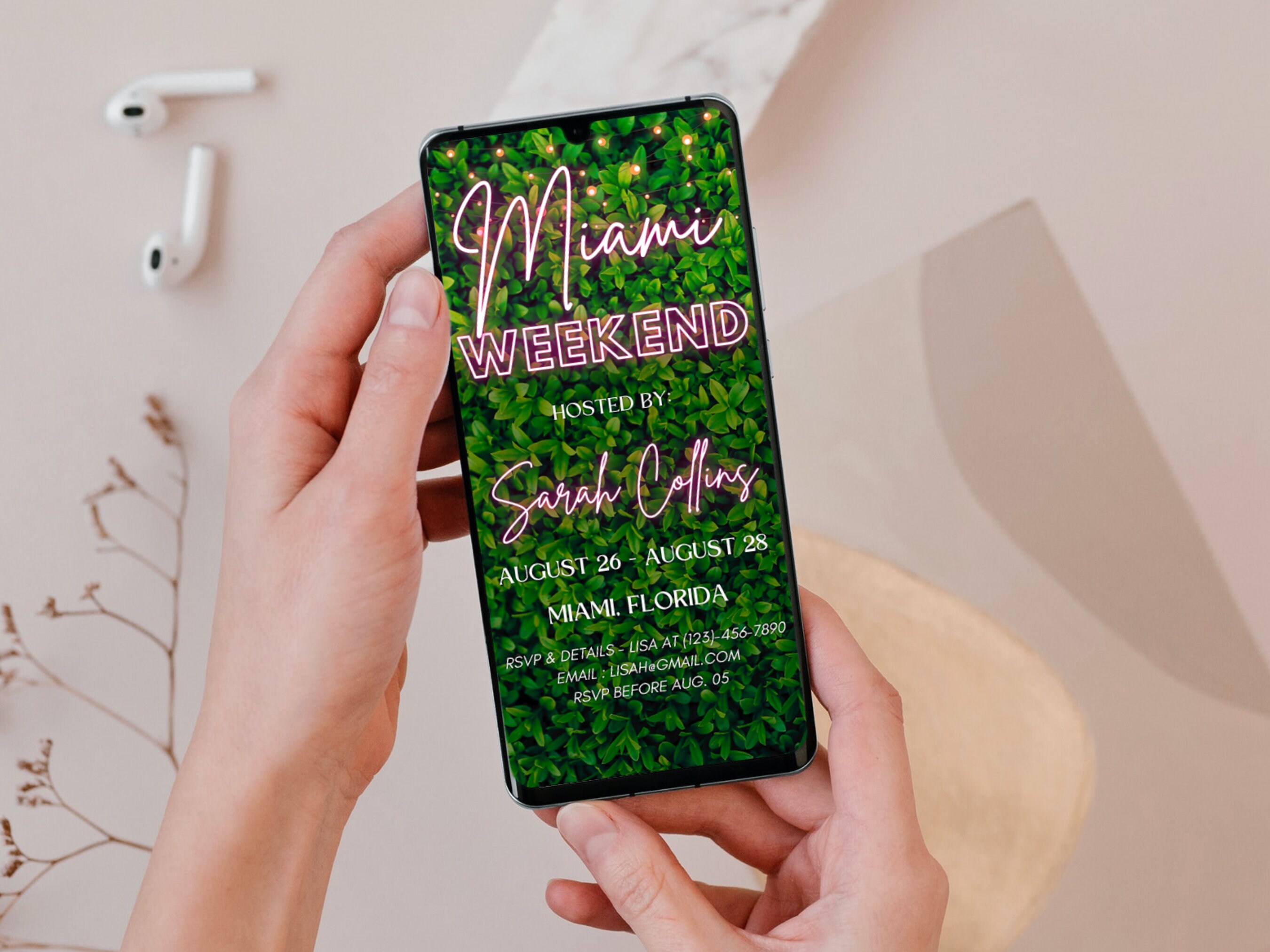 Miami Itinerary Greenery Itinerary Weekend Itinerary - Etsy