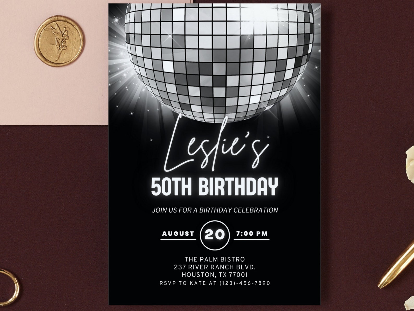 Disco Birthday Invitation | Electronic Birthday Invitation | 70s ...