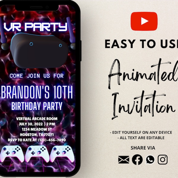 Virtual Party Invitation - Etsy