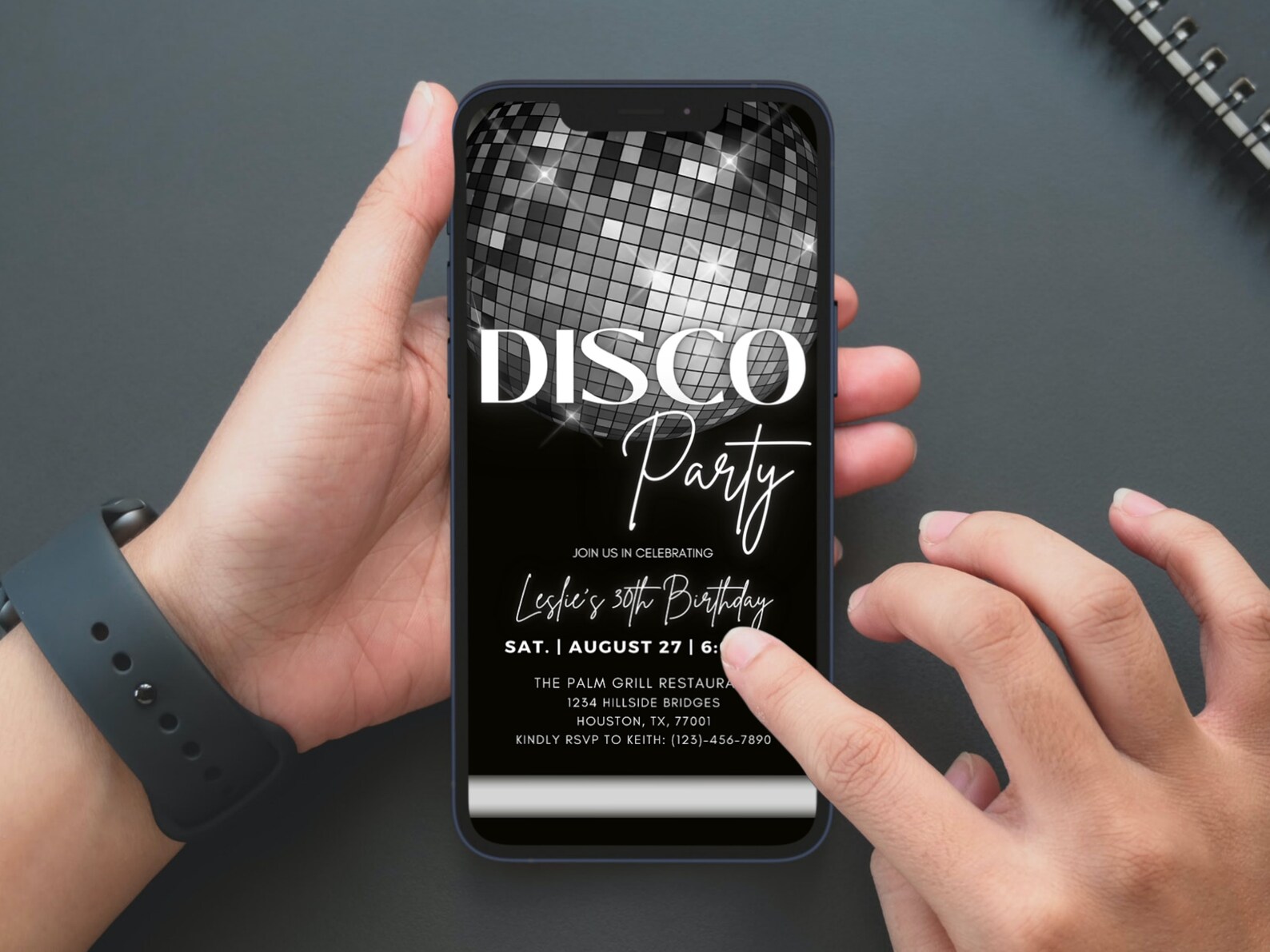 Disco Birthday Invitation | Electronic Birthday Invitation | 70s ...