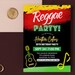 Reggae Birthday Invitation Reggae Party Invite Jamaica - Etsy