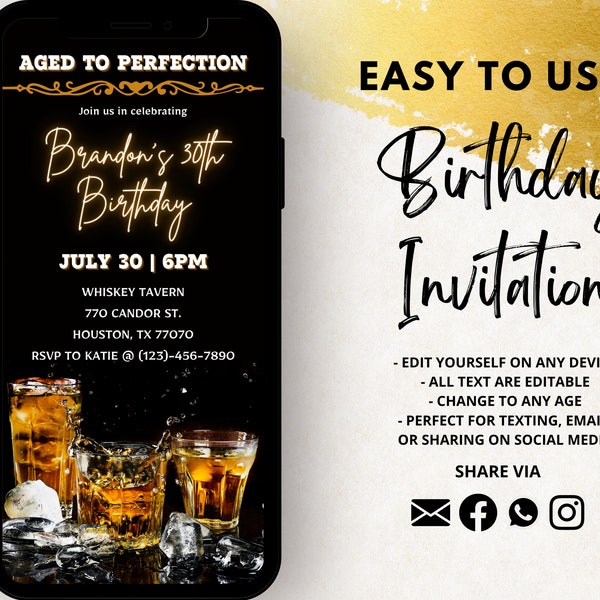 Men Birthday Invite - Etsy