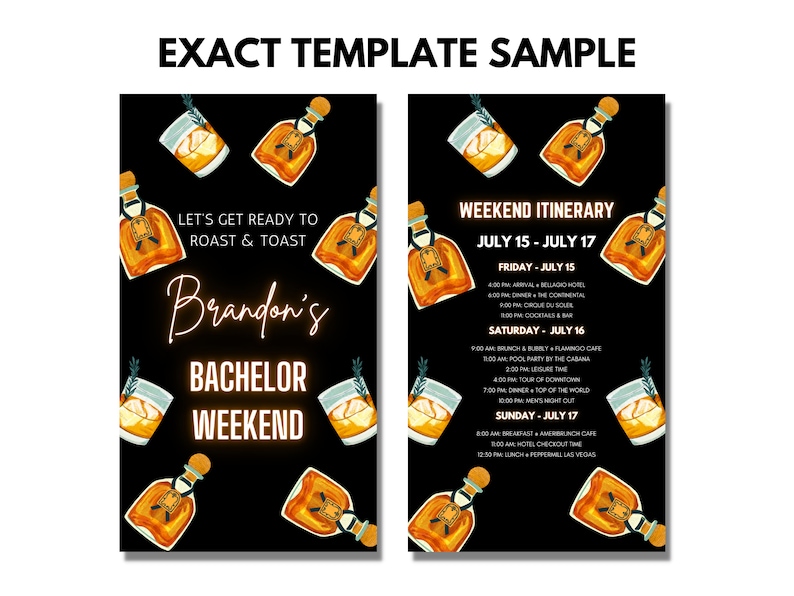 Bachelor Weekend Itinerary Bachelor Party Itinerary - Etsy