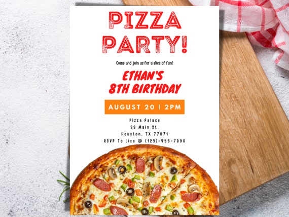 Pizza Party Invitation Editable Digital Pizza Party | Etsy