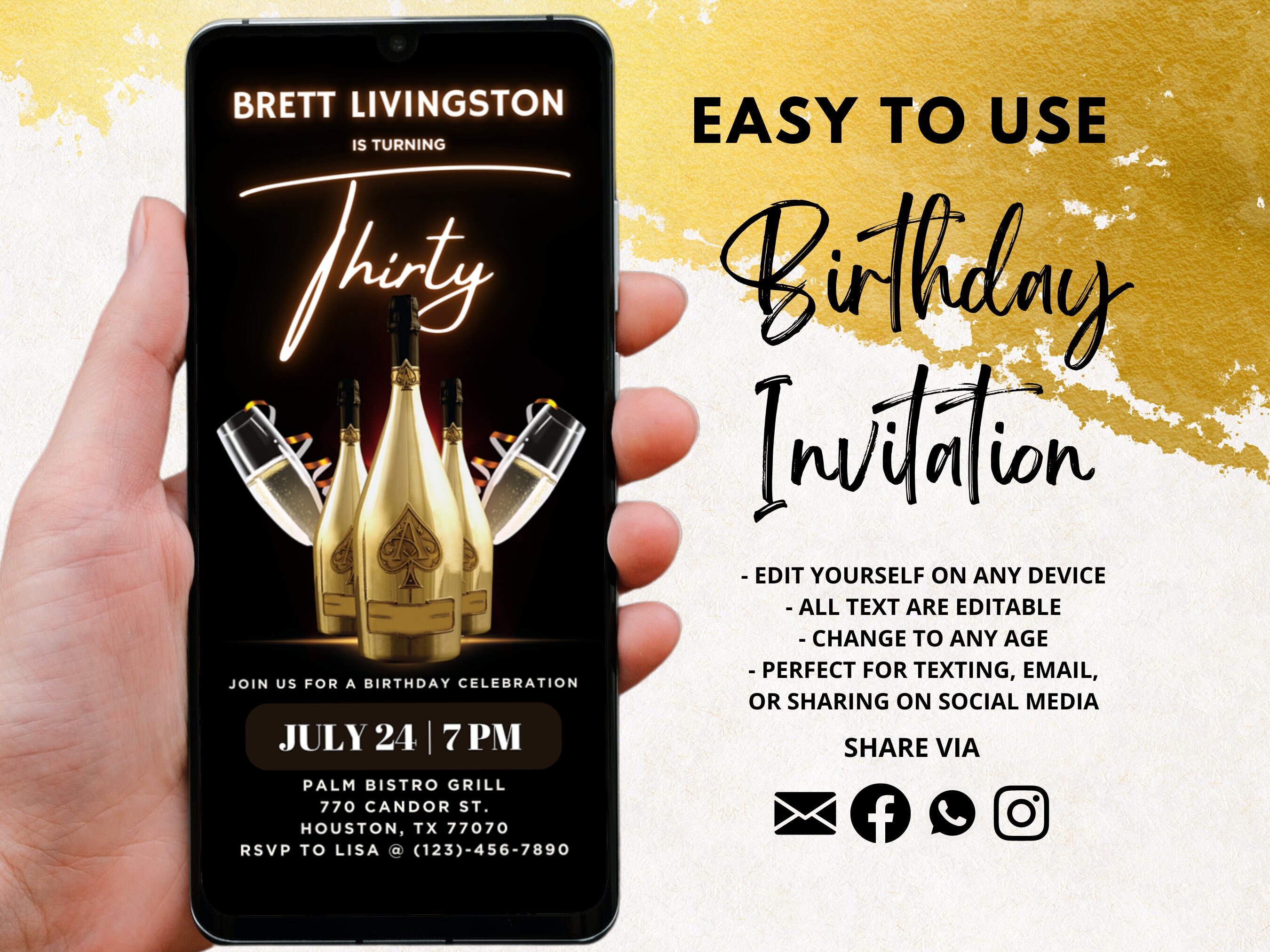 Mens Birthday Evite | Mens Birthday Invite | Male Birthday Invite ...