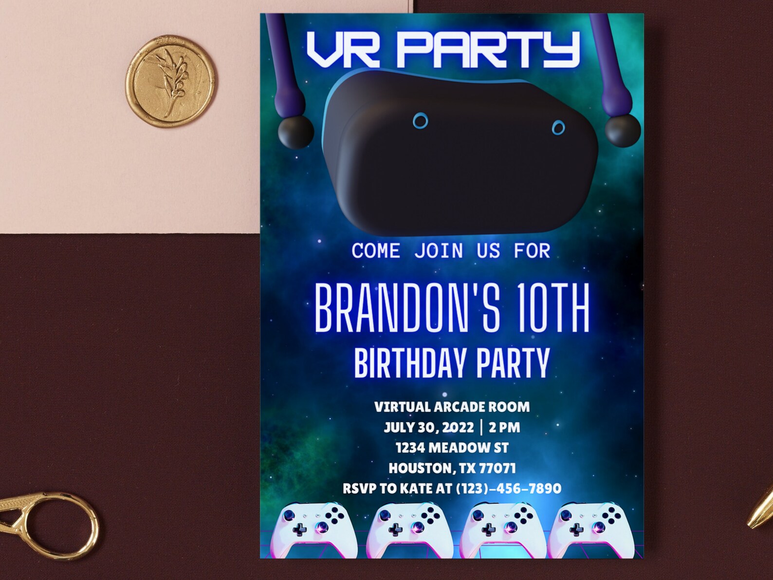 Video Game Invite Virtual Reality Party Invite VR Party - Etsy