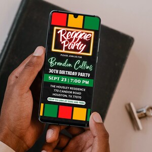 Reggae Birthday Invitation | Reggae Party Invite | Jamaica Birthday ...