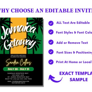 Jamaica Itinerary Template | Birthday Itinerary | Weekend Itinerary ...