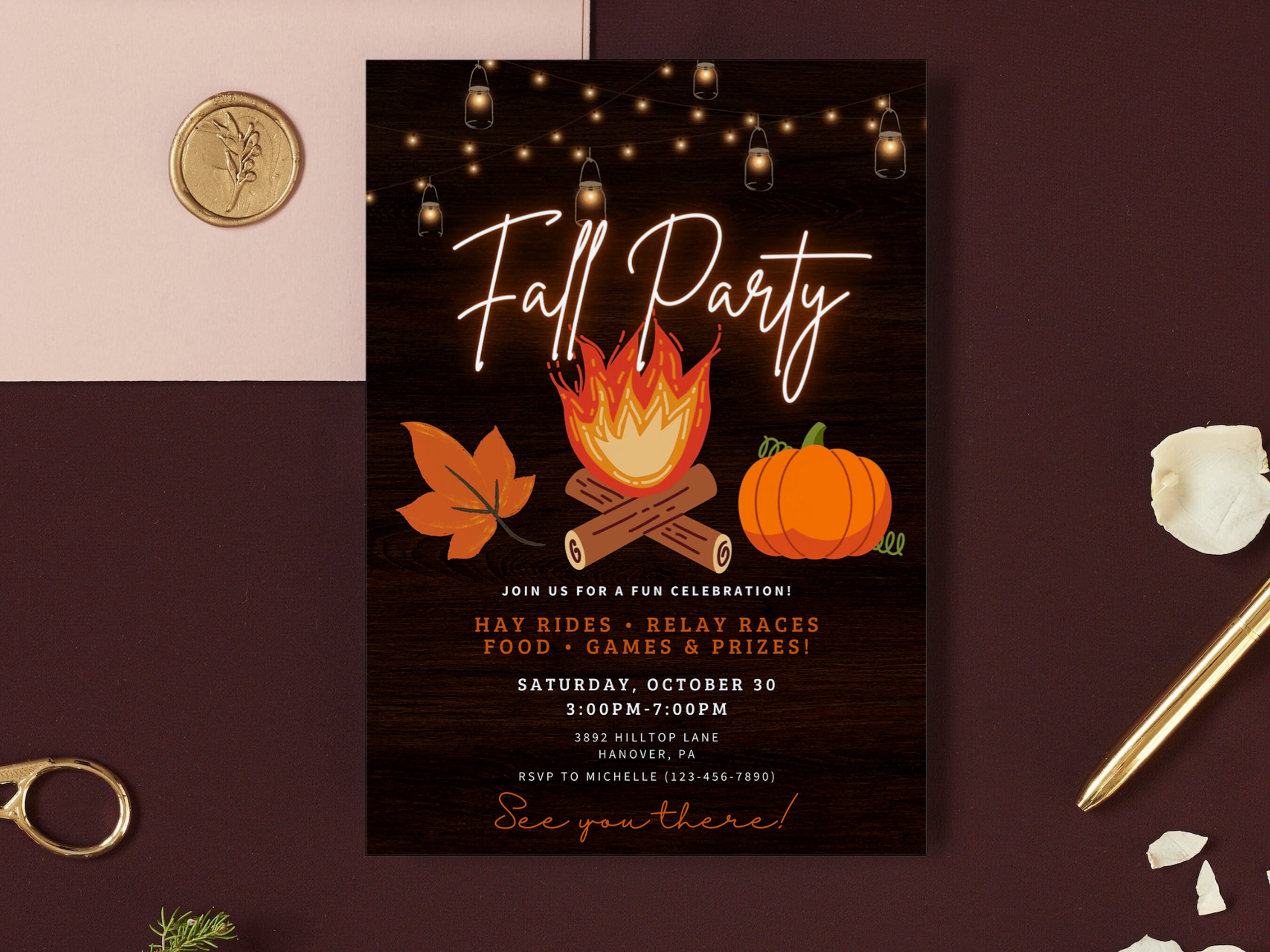 Fall Harvest Party Fall Event Flyer Fall Block Party Flyer - Etsy