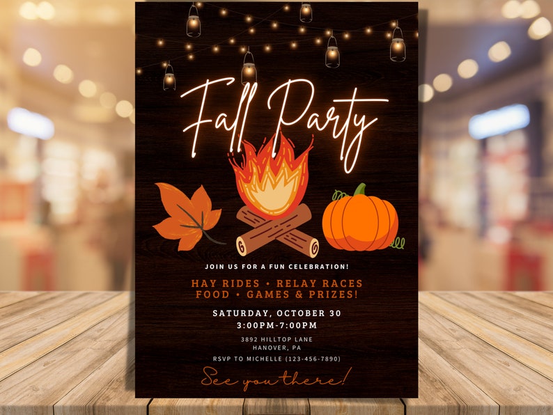 Fall Harvest Party Fall Event Flyer Fall Block Party Flyer - Etsy
