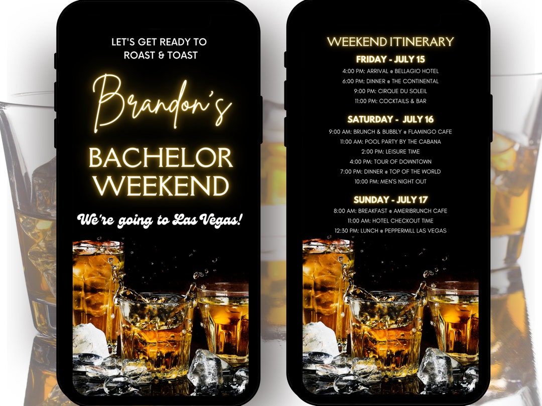 Bachelor Weekend Itinerary | Whiskey Itinerary Digital | Weekend ...