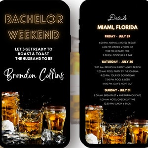 Bachelor Weekend Itinerary | Whiskey Itinerary Digital | Weekend ...