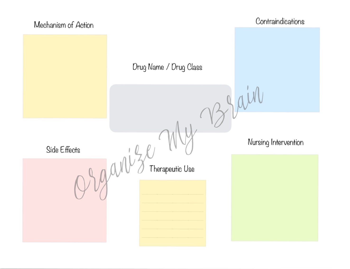 Color Drug Card Template - Etsy