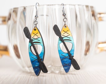 Wood Kayak Earrings Forest Kayak Earrings Adventure Soul Earring ...