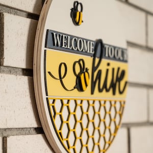 Welcome to Our Hive Wall Sign - Bee Welcome Sign - Bee Wall Decor ...