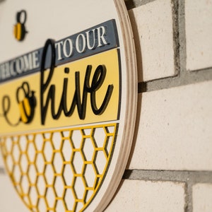 Welcome to Our Hive Wall Sign - Bee Welcome Sign - Bee Wall Decor ...