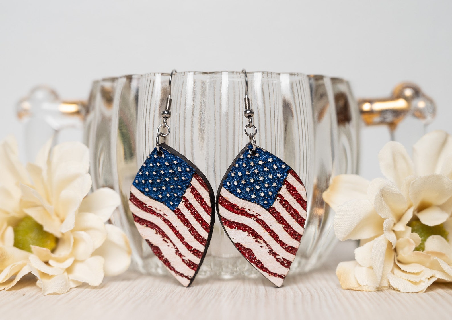 American Flag Earrings 4th of July Earrings Independence Day Earrings ...