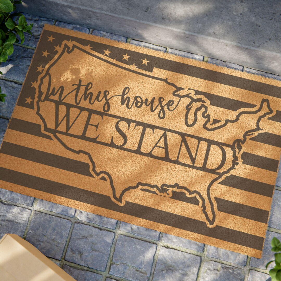 American Flag Coir Doormat: Patriotic USA Welcome Mat - Etsy