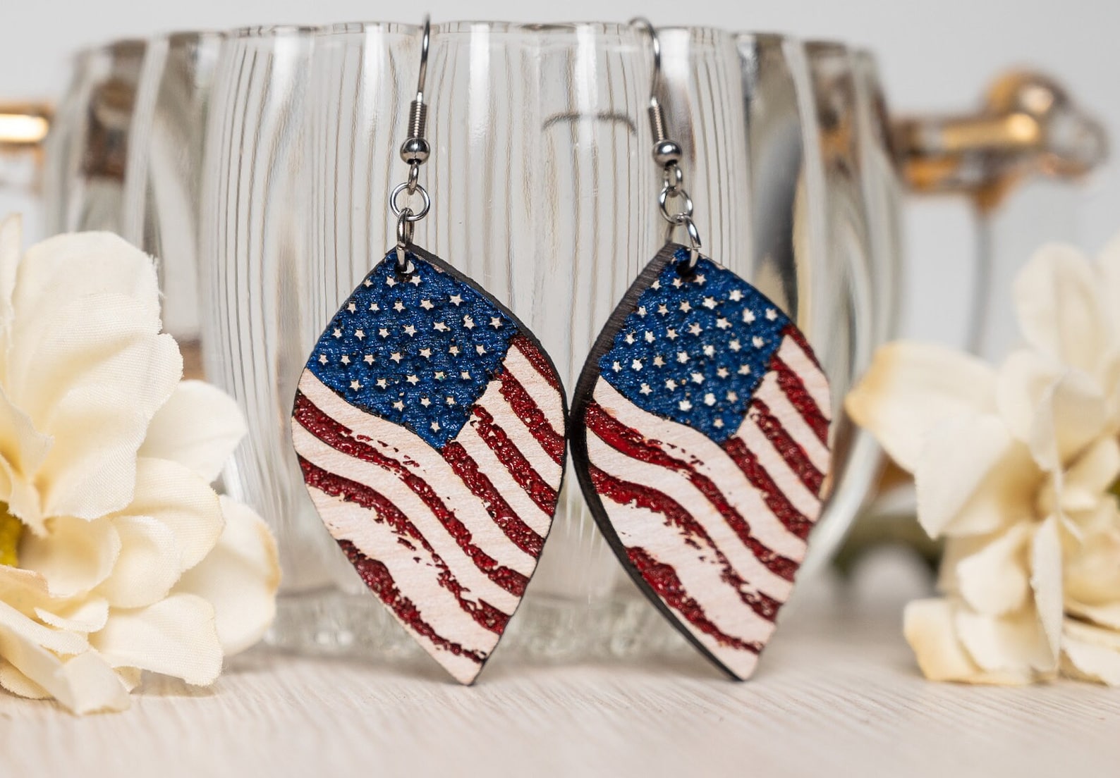 American Flag Earrings 4th of July Earrings Independence Day Earrings ...