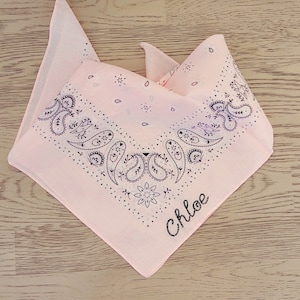 Embroidered Bandana - Etsy