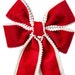LARGE Red Felt With Pom Trim Bow, Wreath Bow, Valentine's Day Bow ...