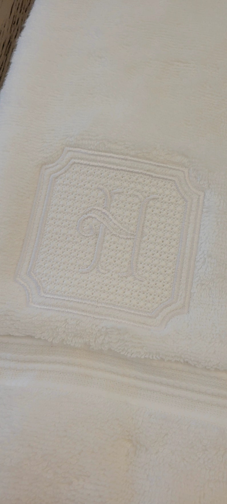Monogrammed Hand Towel, Embossed, Bathroom, Guest, Kitchen, Wedding ...