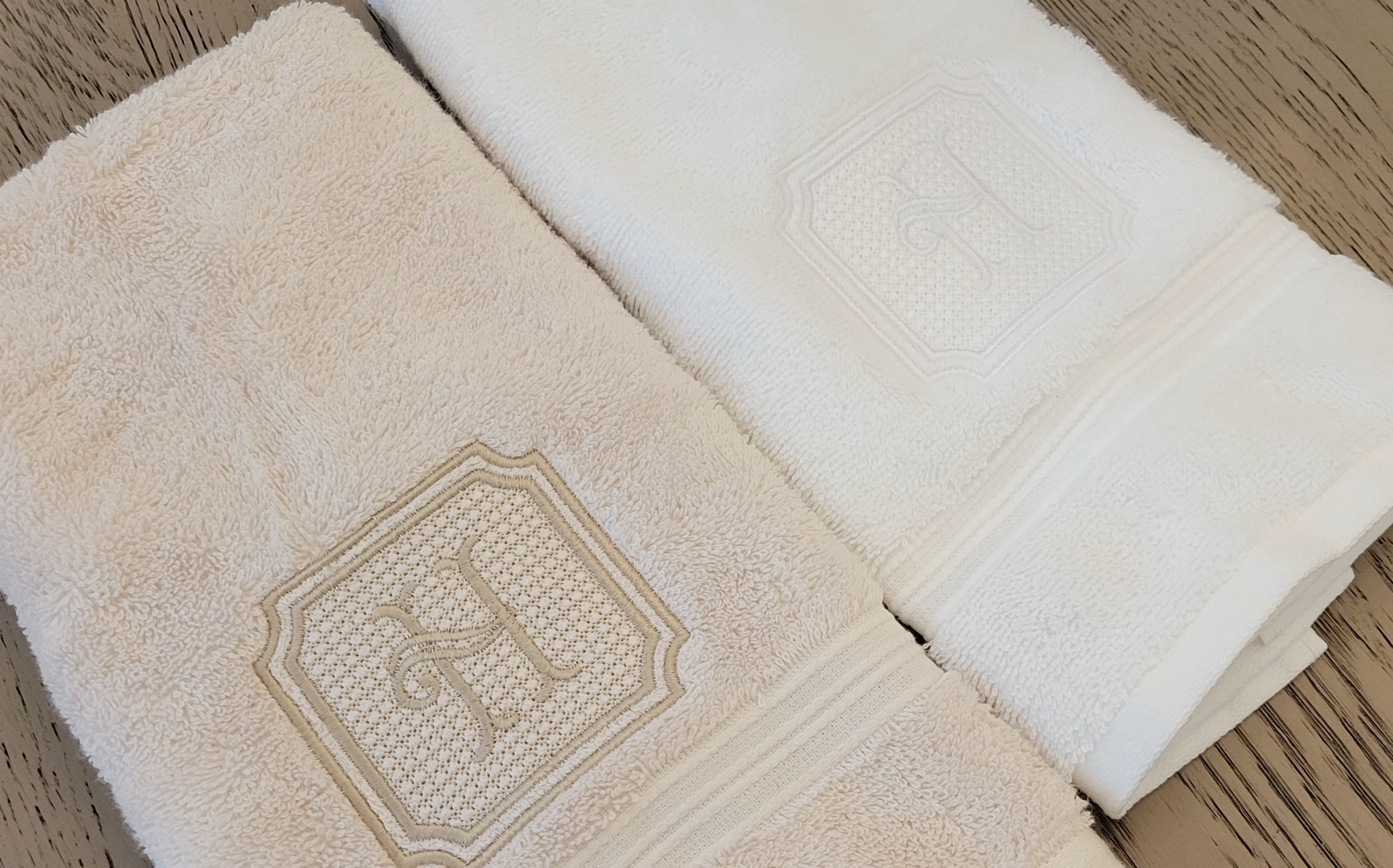 Monogrammed Hand Towel, Embossed, Bathroom, Guest, Kitchen, Wedding ...