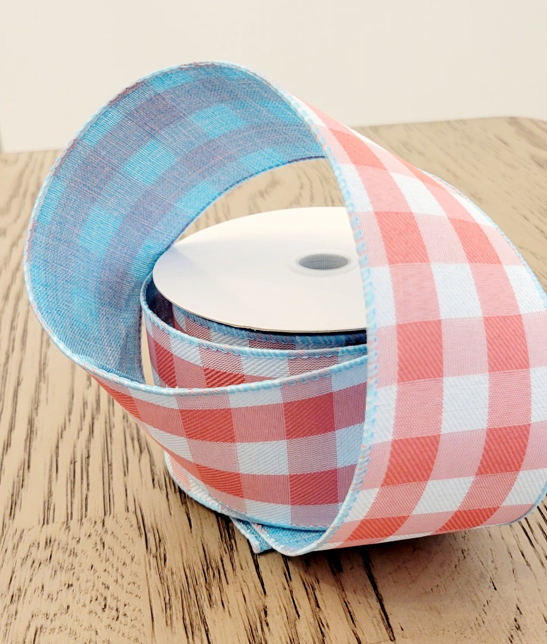 Pink and Light Blue Double-sided Ribbon 2.5 Inch Wired Ribbon, Spring ...