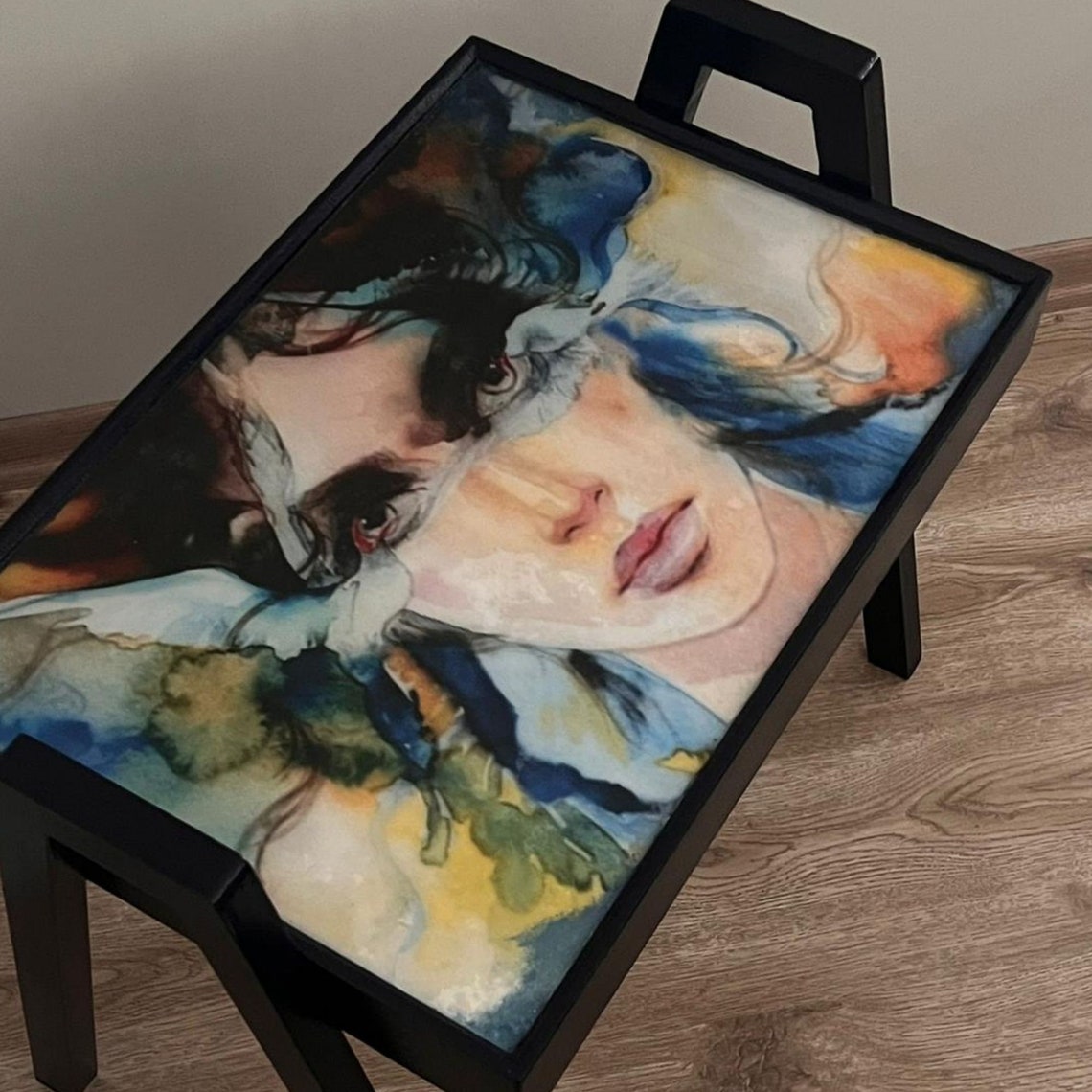 Acrylic Modern Rectangle Side Table, Handcrafted Epoxy Resin Coffee ...