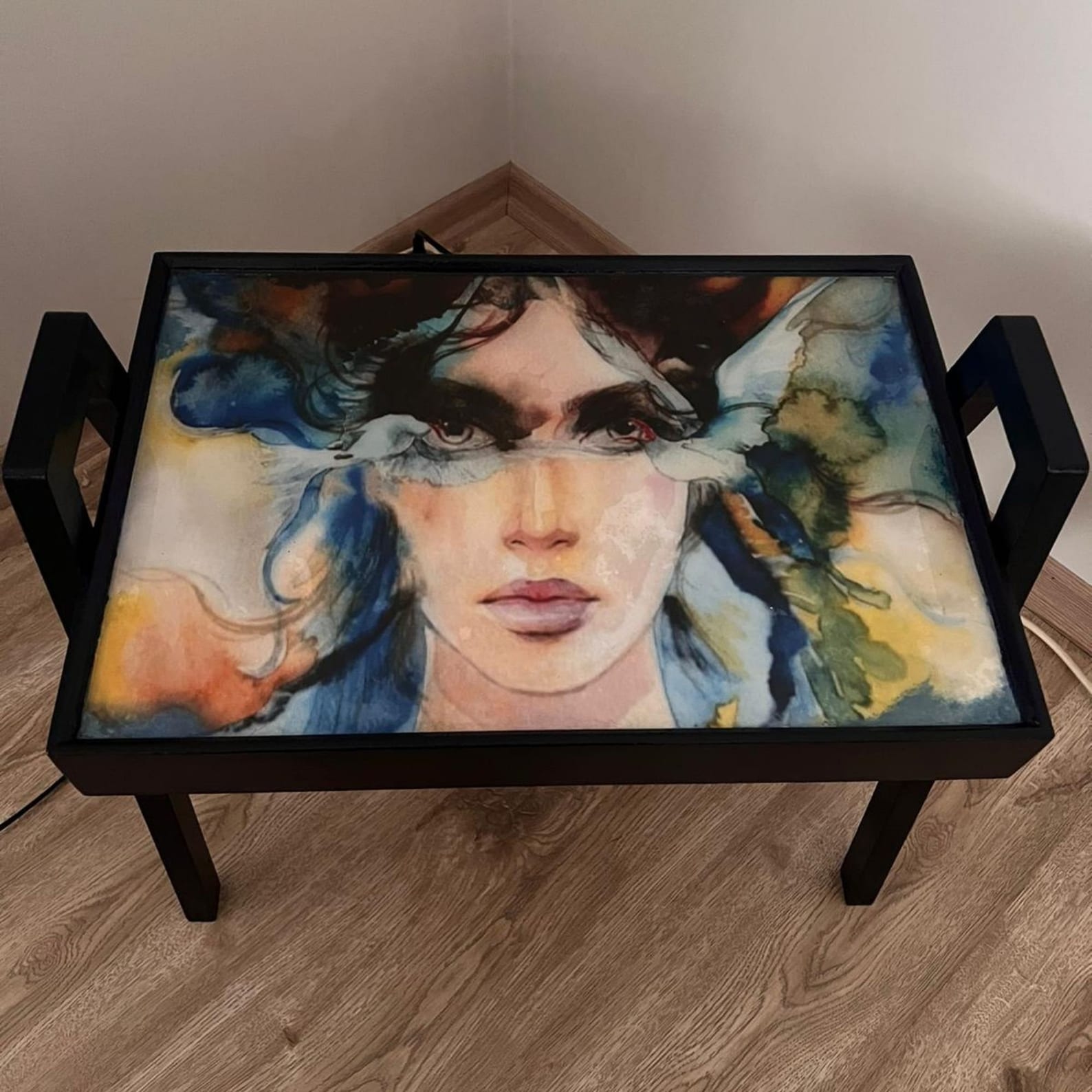 Acrylic Modern Rectangle Side Table, Handcrafted Epoxy Resin Coffee ...