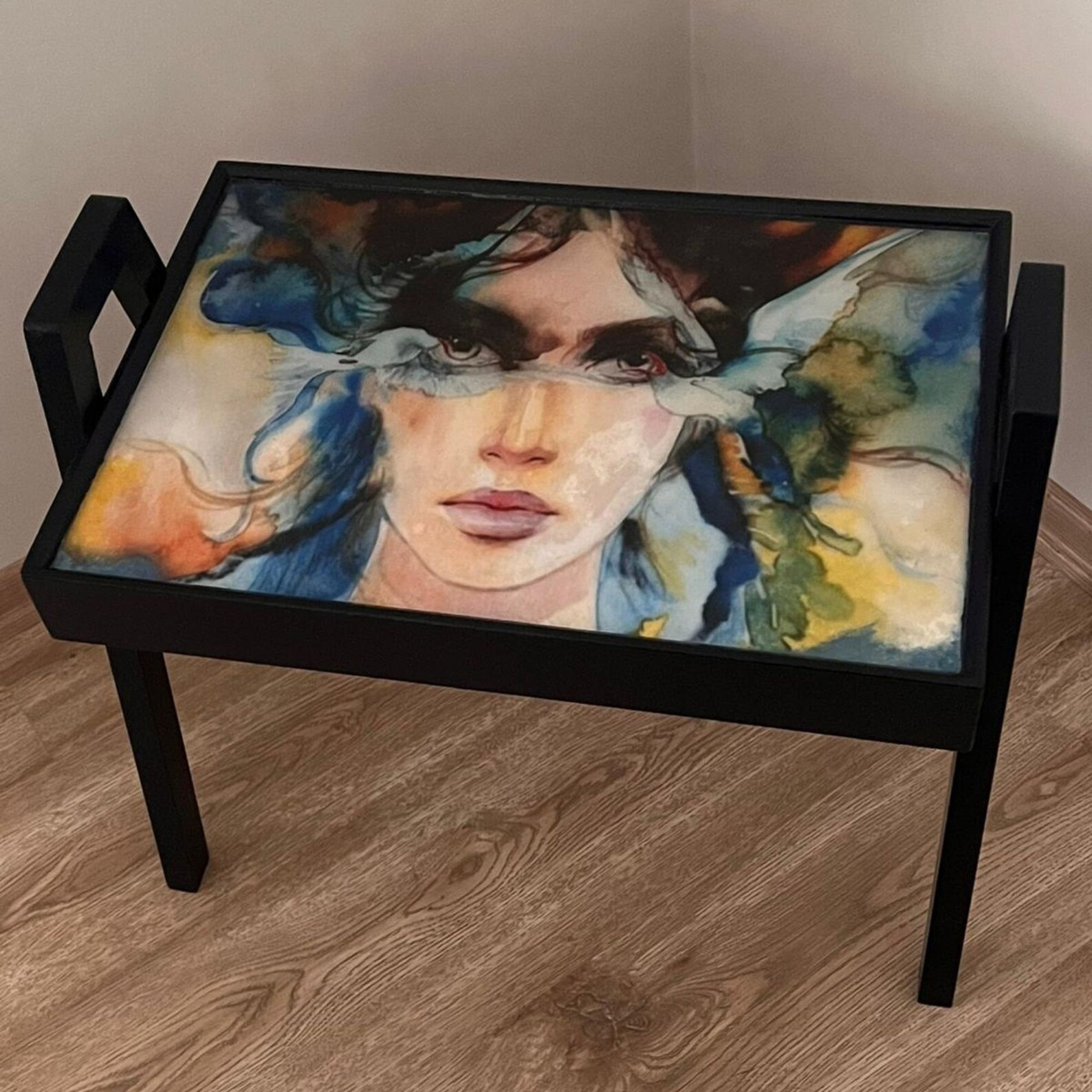 Acrylic Modern Rectangle Side Table, Handcrafted Epoxy Resin Coffee ...
