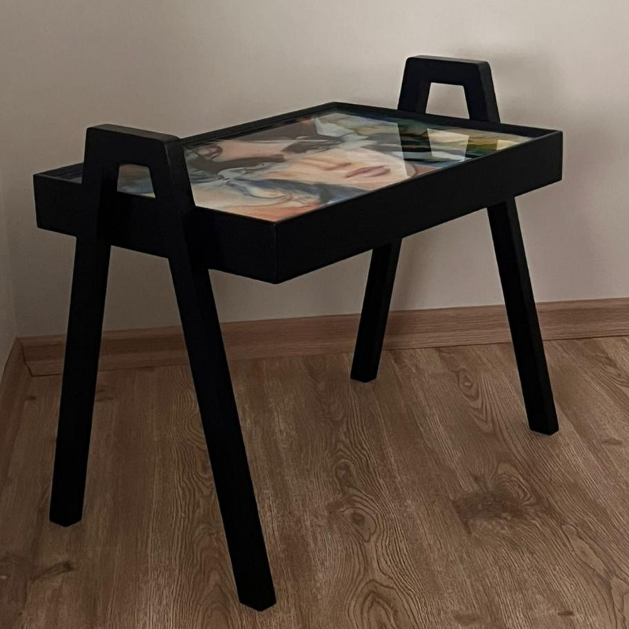 Acrylic Modern Rectangle Side Table, Handcrafted Epoxy Resin Coffee ...