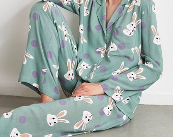 Bunny Pajamas Women | Etsy