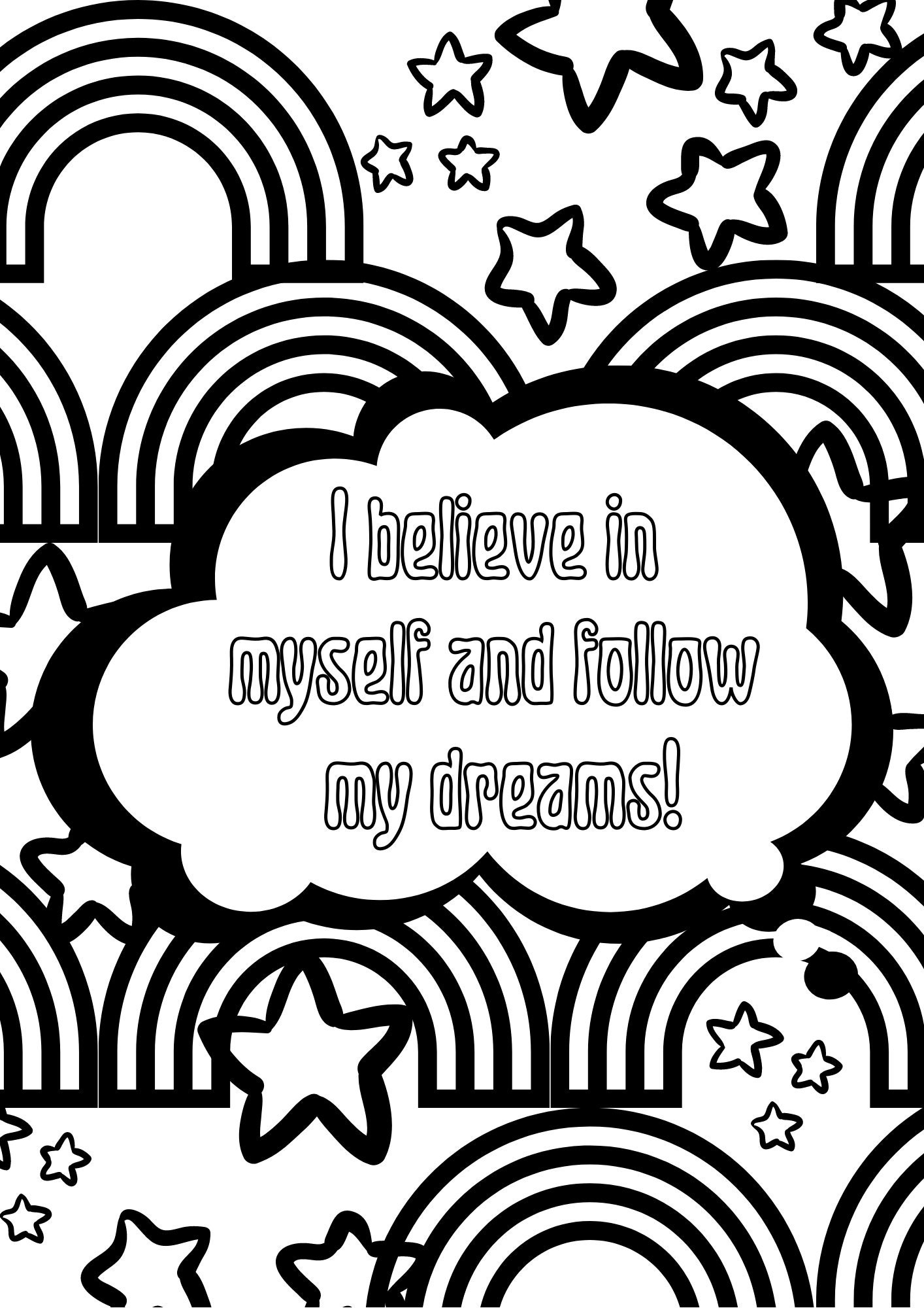 Kids Affirmation Colour Page Instant Digital Download: I | Etsy