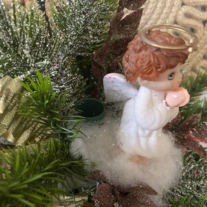 Vintage Angel Evergreen Table Centerpiece, Christmas Decoration - Etsy