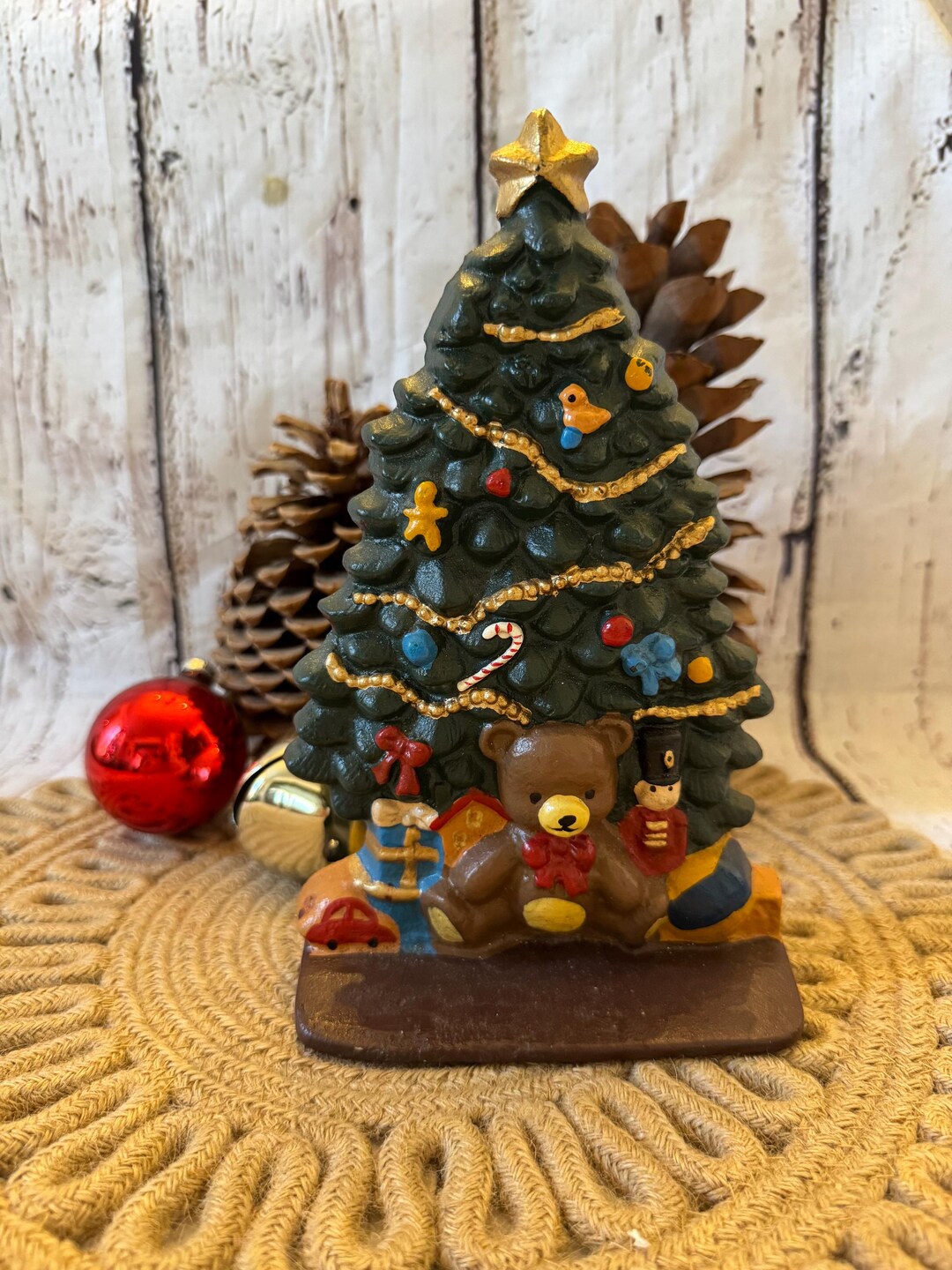 Vintage Cast Iron Christmas Tree Door Stop: Holiday Decoration - Etsy