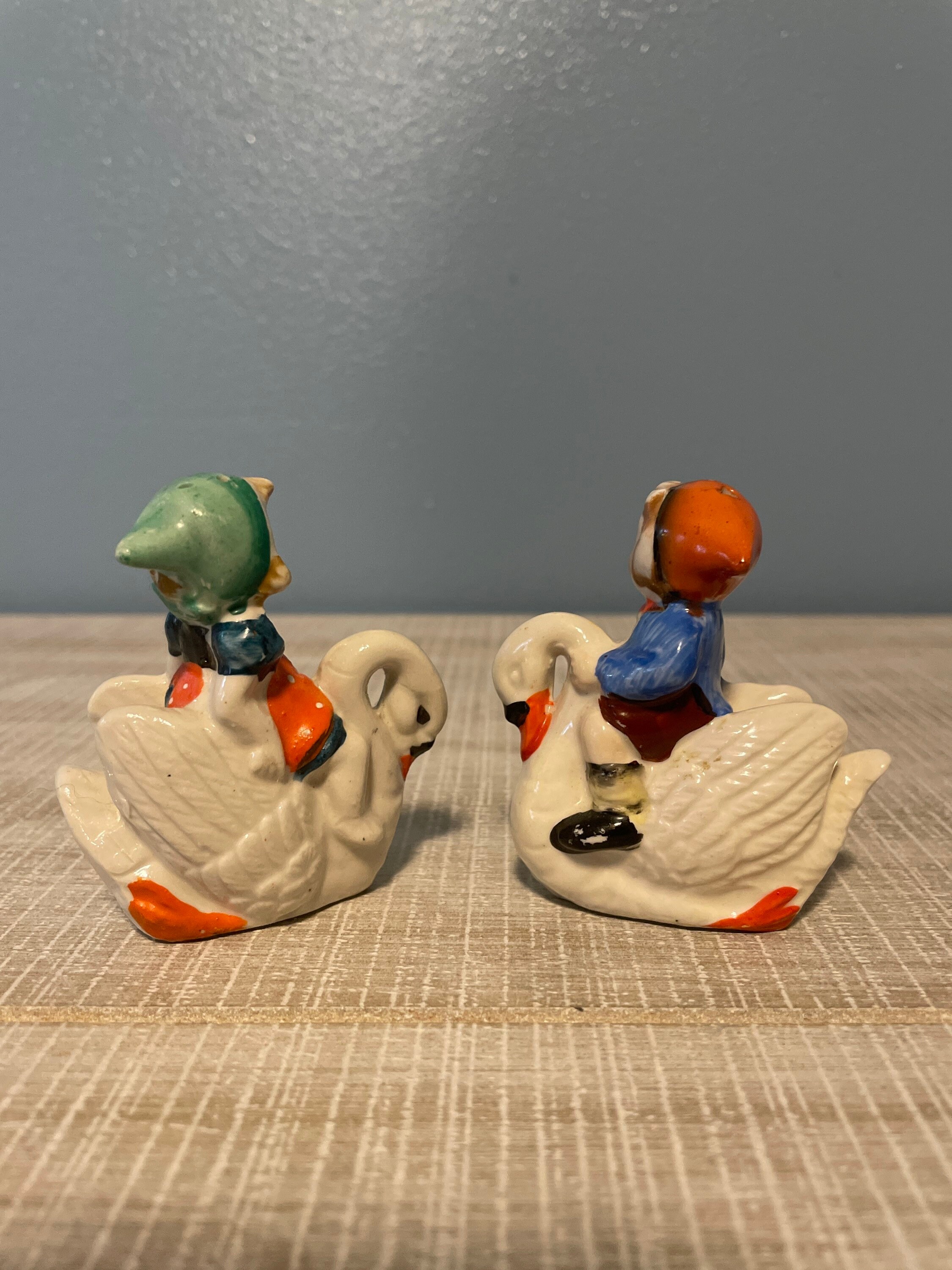 Vintage Made in Japan Swan With Boy and Girl Salt and Pepper - Etsy