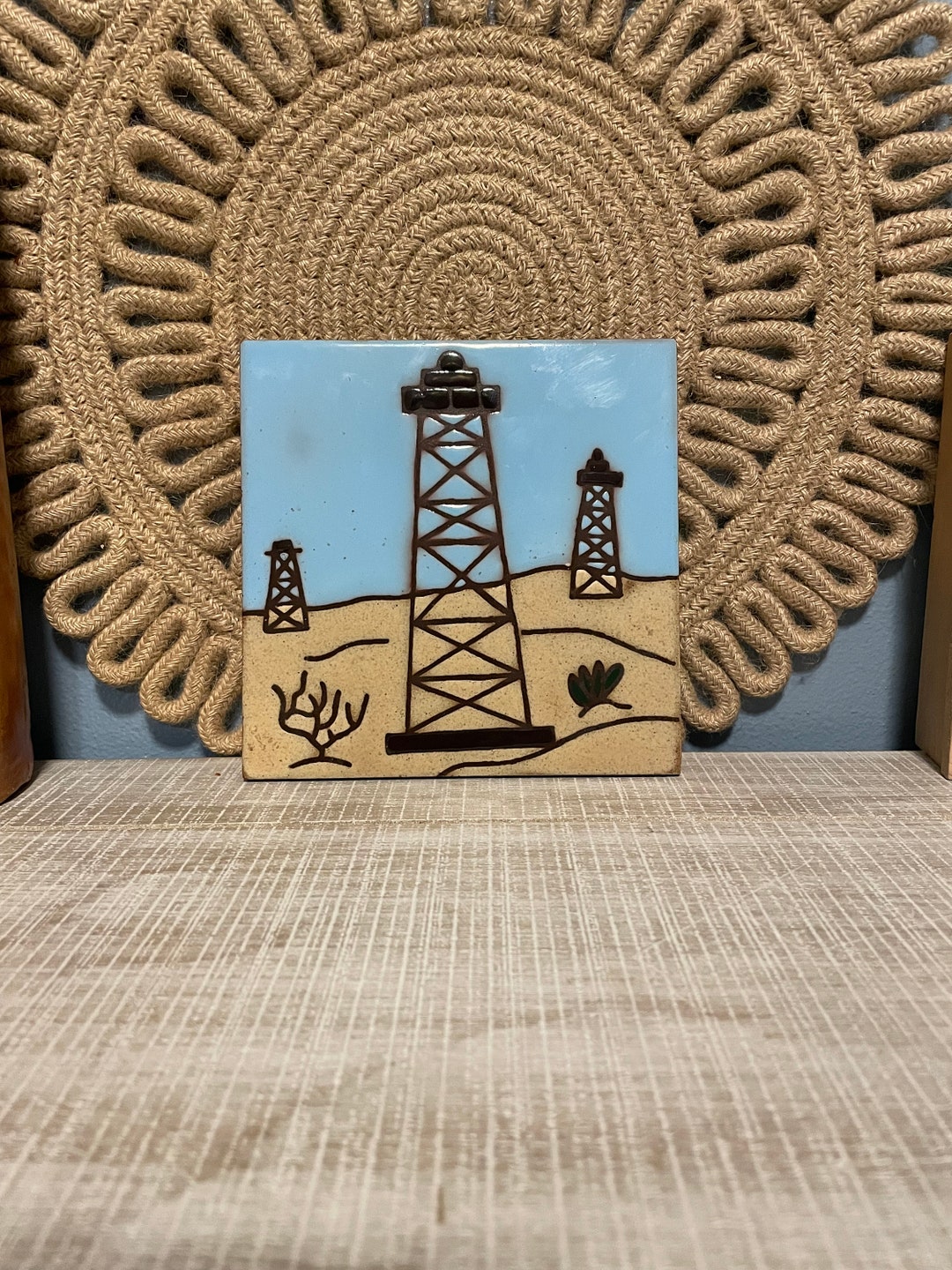 Vintage Fiesta Tiles, Oil Rig Tile, 1983, Phoenix Arizona - Etsy