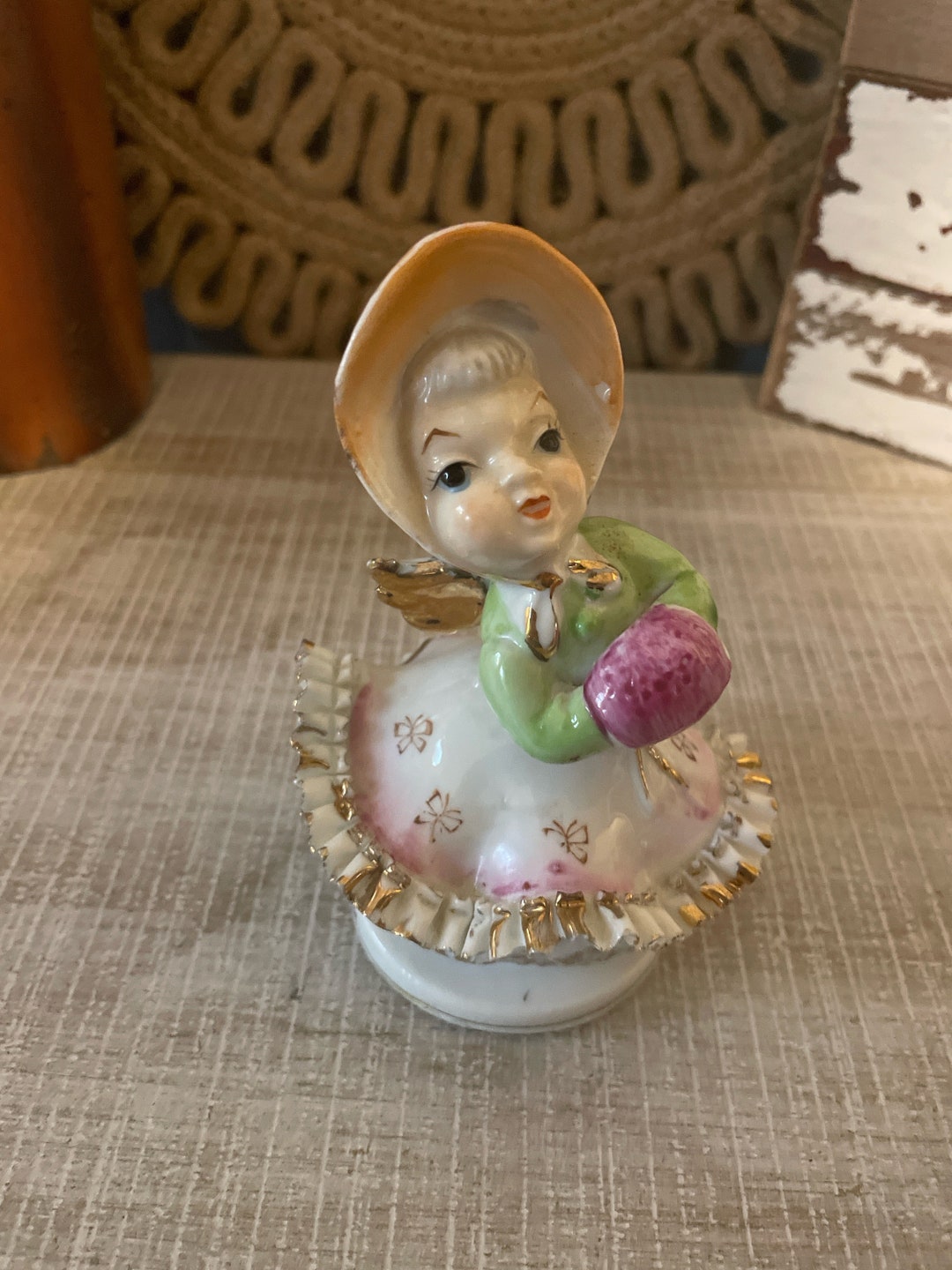 Vintage Porcelain Girl Angel Doll Figurine, Chase, Handpainted, Japan ...
