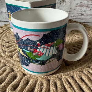 Vintage Santa Claus and Reindeer Coffee Mug Applause, Christmas, Candy ...