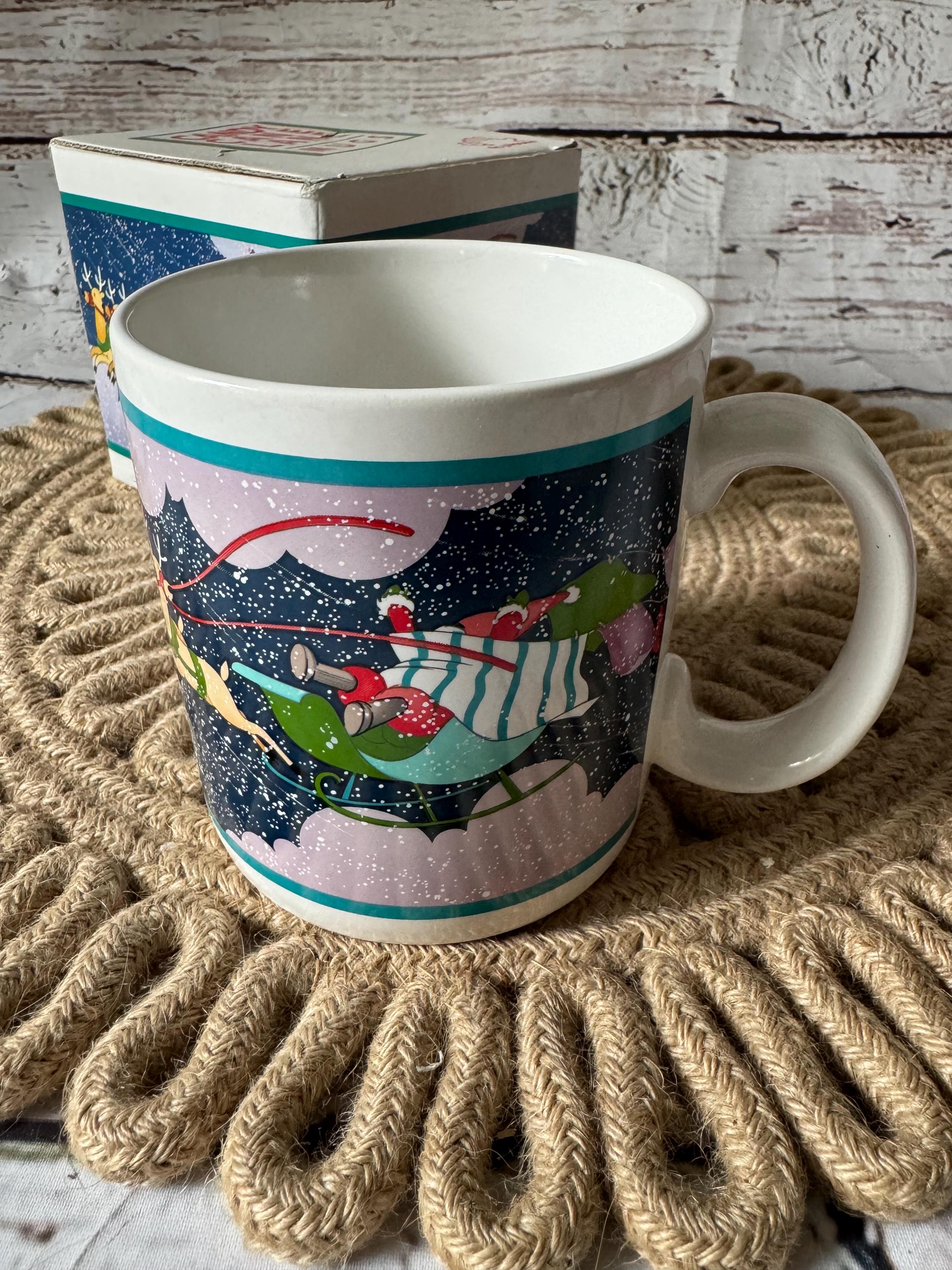 Vintage Santa Claus and Reindeer Coffee Mug Applause, Christmas, Candy ...